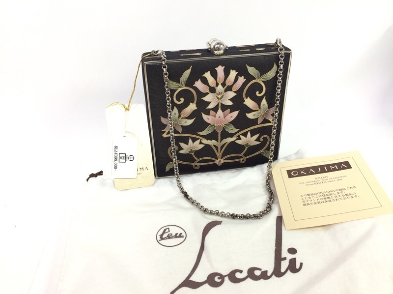 必見 OKAJIMA 岡重 ＆Leu Locati レウロカティ コラボ商品 和装パーティバック 品 定価399 000円 正絹 ...