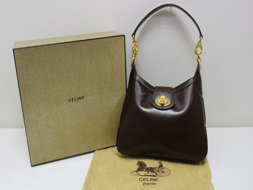 正規 セリーヌ ハンドバッグ 外観 レディース鞄 本革/レザー 茶色/ブラウン系 ケ465(ハンドバッグ)｜売買されたオークション情報、yahooの商品情報をアーカイブ公開 - オークファン ...