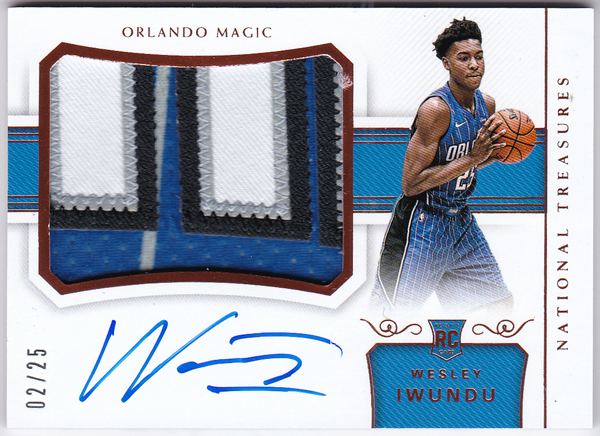 Wes Iwundu 2017-18 Panini National Treasures Rookie Patch Auto ...
