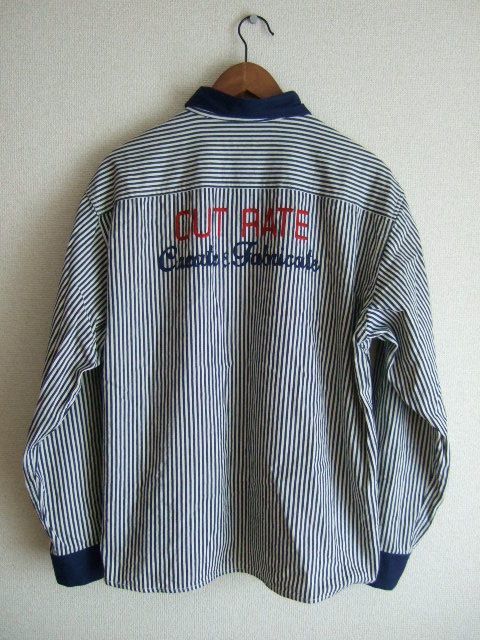 CUT RATE カットレイト ヒッコリーストライプ刺繍ワッペンワークシャツ L~XL cutrate(XLサイズ以上)｜売買されたオークション情報、yahooの商品情報をアーカイブ公開 ...