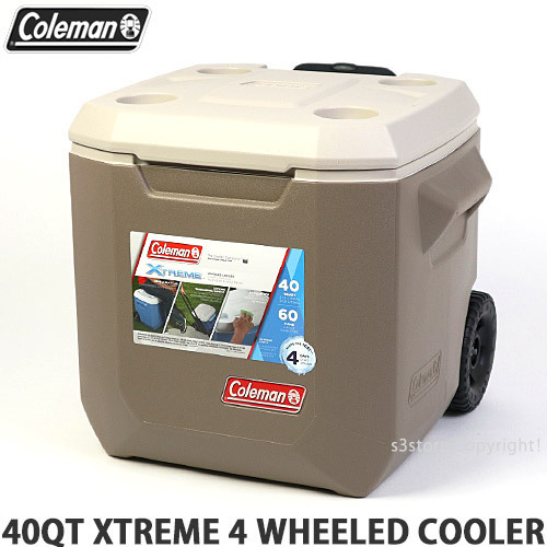 1円 COLEMAN 40QT XTREME 4 WHEELED COOLER TAN 40QT コールマン ウィール クーラーボックス ...