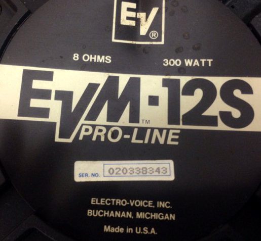 エレクトロボイス 12インチ スピーカーユニット EVM-12S 8ohms 200W 8kg 95年製頃/ KM(一般)｜売買された ...