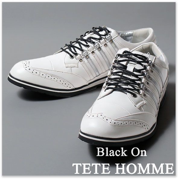 /新作 Black on テットオム 正規品 25.5cm メタルライン ローカット レザー スニーカー メダリオン パンチング 白ホワイト E9600(25.5cm)｜売買されたオークション ...
