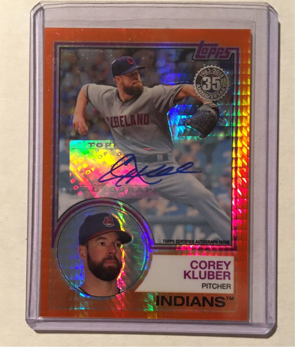 2018 Topps Update Silver Pack Corey Kluber Indians 15/25枚限定 Orange Ref ...