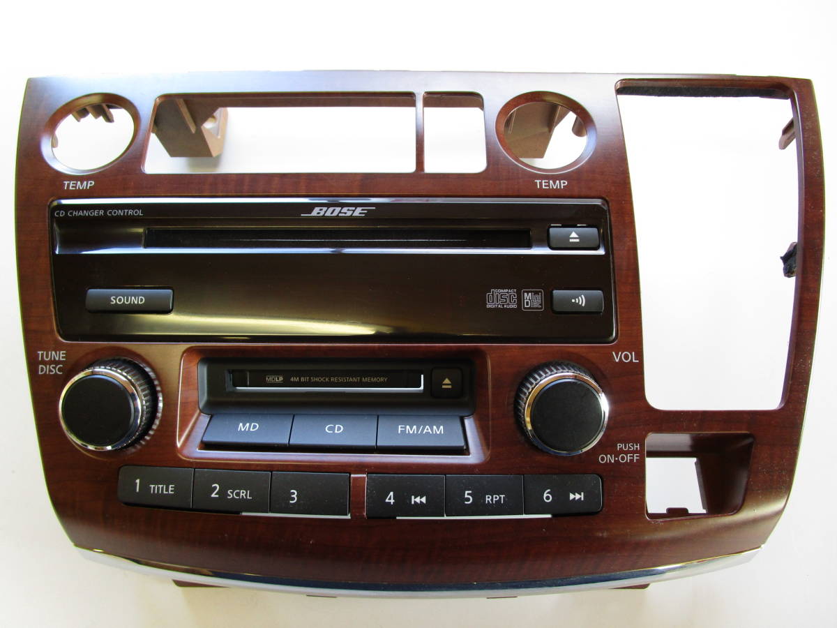 柾木目 E51 エルグランド 中期/後期CD/MDデッキ用 純正ウッド操作パネル BOSE PN-499G-B/PN-4099G-E 標準機PN-4099G-A/PN-4099G-D(その他 ...