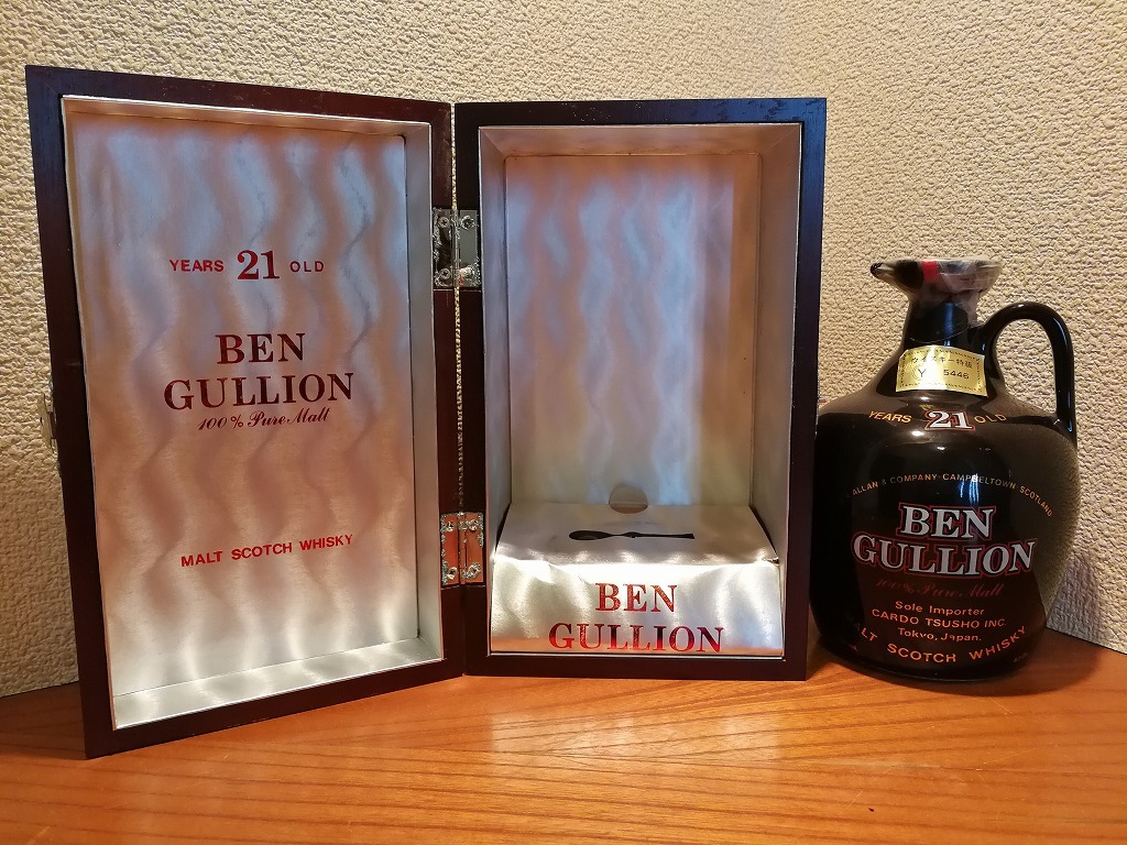 古酒 BEN GULLION ベングリオン 21年 キャンベルタウン スプリングバンク 陶器ボトル 木箱 替栓付 760ml 43% ...