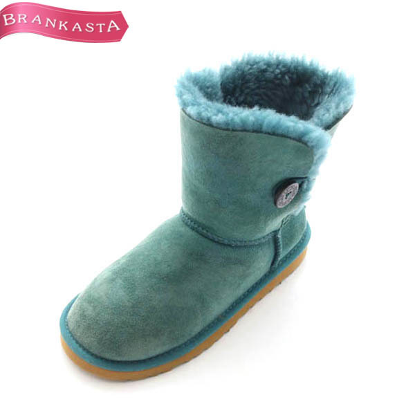 UGG アグ キッズ ベイリーボタン 5991 ムートンブーツ USA2 JPN20 グリーン系 感謝SALE 19xb56(UGG ...