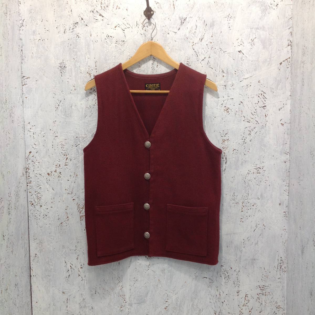 A11992 COOTIE クーティー フラワーコンチョバハベスト BAJA VEST コットン バーガンディー サイズXL(XLサイズ以上 ...