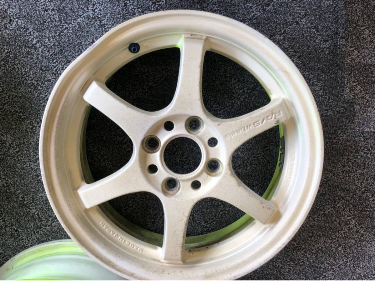 ジャンク品 レイズ グラムライツ 57D 5.0JX15 4H-100 4本セット アルミホイール rays gram lights 57d ...
