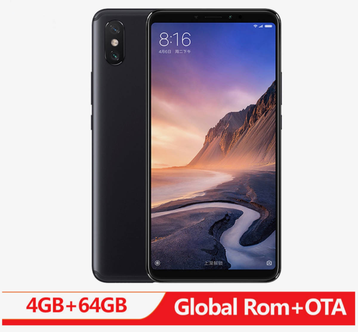 Global Rom Xiaomi シャオミ Mi Max 3 4GB RAM 64GB ROM Snapdragon 636(海外版SIM ...