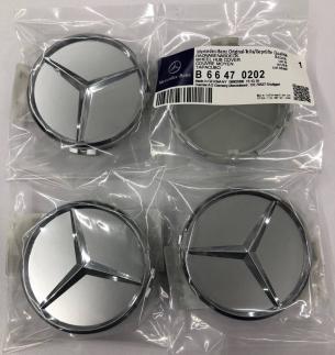 銀色75mm 4個 メルセデスベンツ ホイールセンターキャップ クロームメッキ B66470202 Mercedes-Benz AMG 旧品番 ...