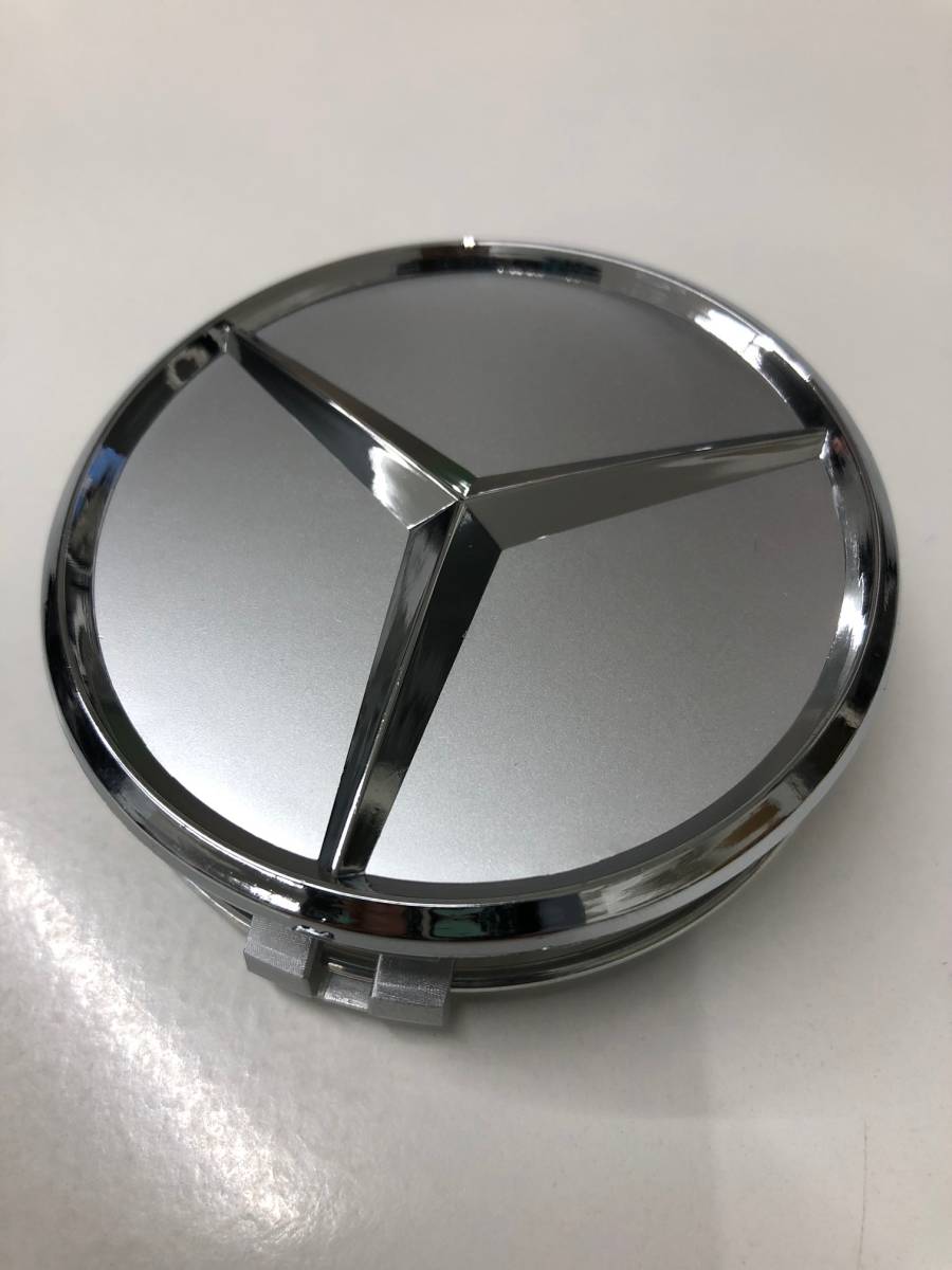 銀色75mm 4個 メルセデスベンツ ホイールセンターキャップ クロームメッキ B66470202 Mercedes-Benz AMG 旧品番 ...