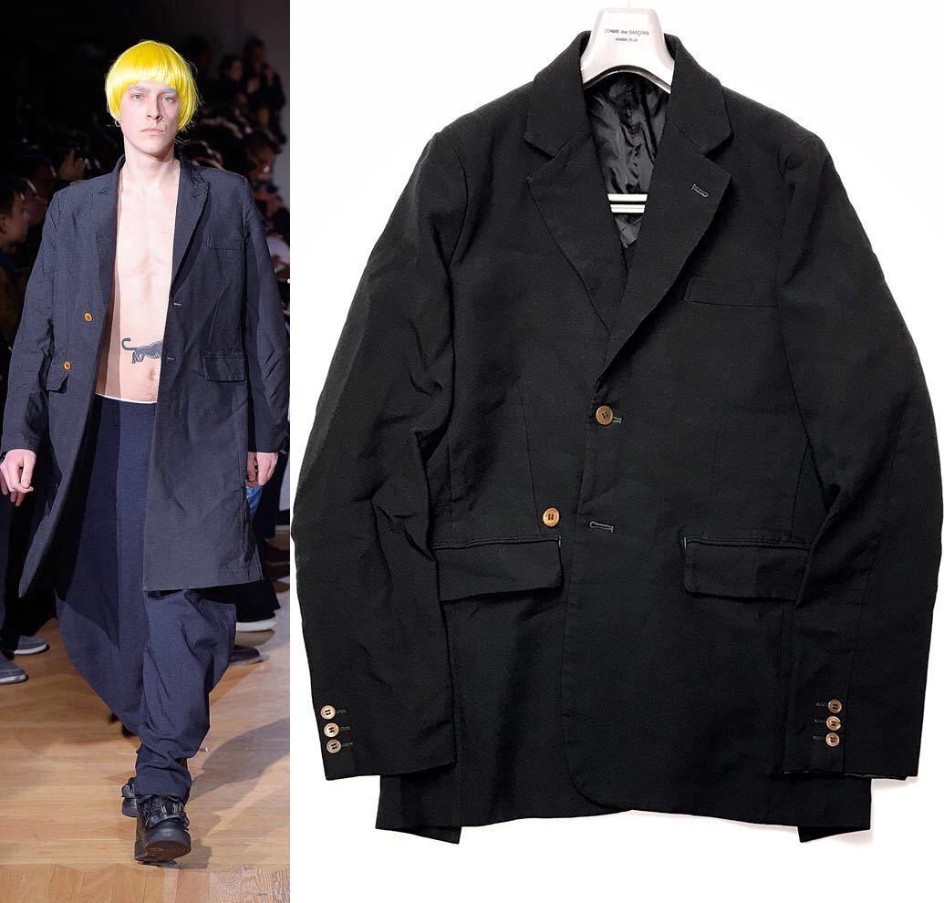 17AW 捩れジャケット ポリエステル縮絨 コムデギャルソンオムプリュス HOMME PLUS 2017AW AD2017 捻れ ねじれ Twist Asymmetry Jacket ...