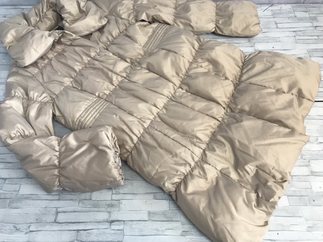 P08017 article inconnu アーティクルアンコニュ ダウンコート ベージュ レディース 13号(Lサイズ)｜売買されたオークション情報、yahooの商品情報をアーカイブ公開 ...