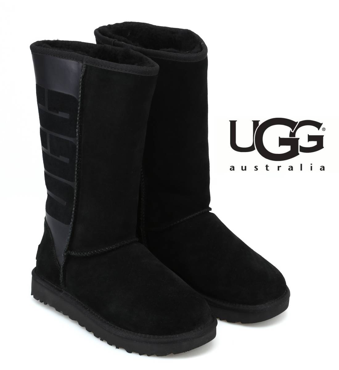 売切1円 正規品 本物 UGG アグ ムートンブーツ ムートンロングブーツ CLASSIC TALL UGG RUBBER ブラック US7(US7)｜売買されたオークション情報、yahooの ...