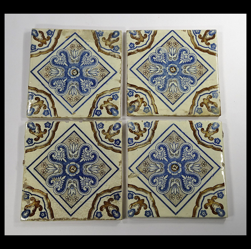 緑屋 x 古陶 ペルシャ タイル4枚まとめて アンティーク インテリア雑貨 幅約18.5cm i2/11-1117/11-5#80(イスラム陶器)｜売買されたオークション情報、yahooの商品 ...