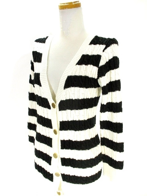 ジャイロホワイト JAYRO white ニット カーディガン 長袖 ボーダー ケーブル編み ロング 白 黒 ホワイト ブラック M レディース(トップス)｜売買されたオークション情報 ...
