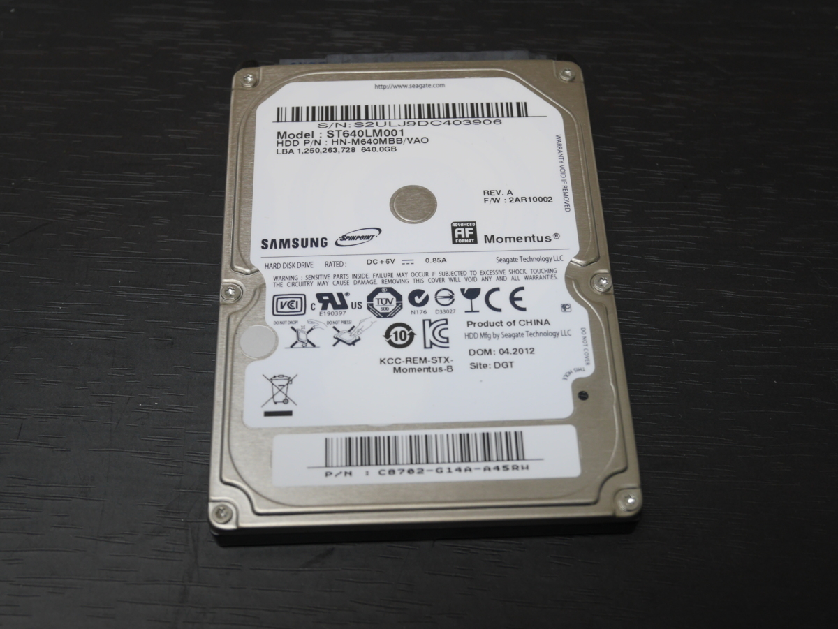 687h正常 み ST640LM001 HN-M640MBB : 640 GB 2.5インチ 内蔵 SATA HDD ハードディスク ...