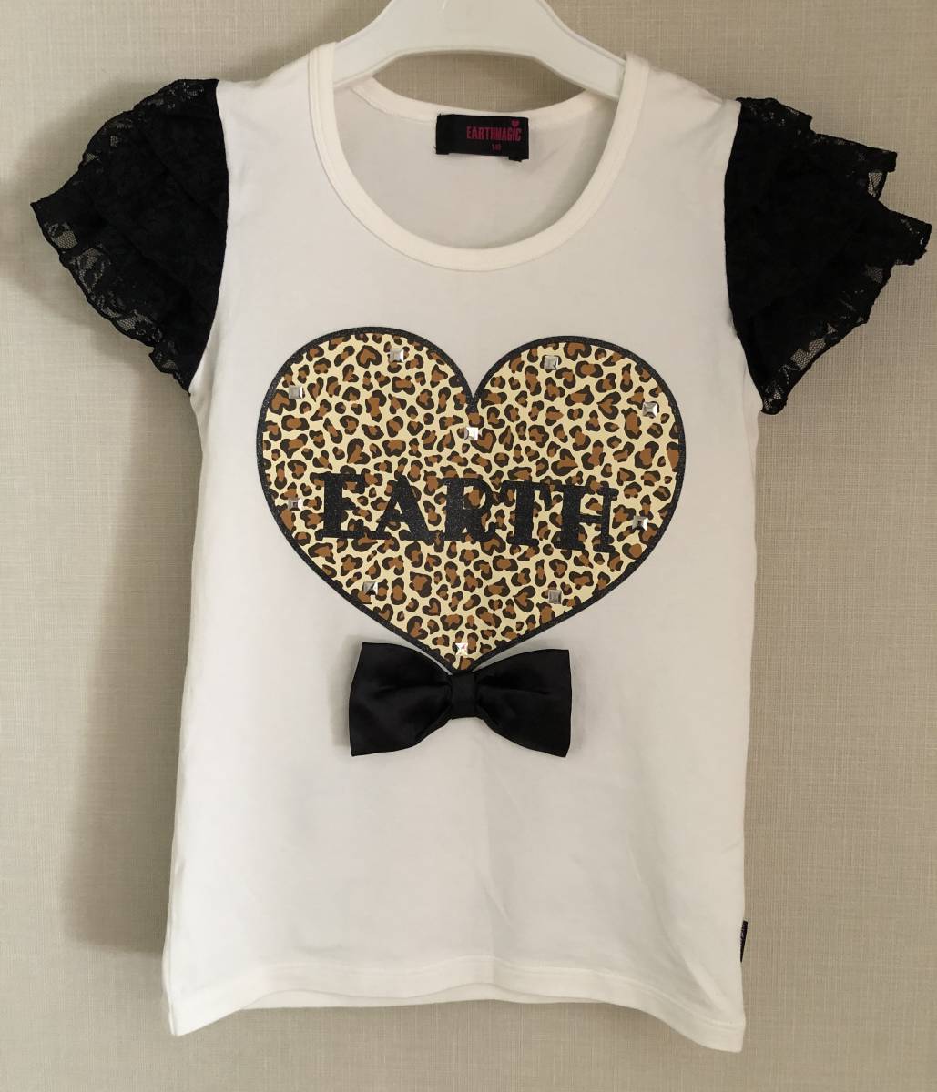 EARTH MAGIC Tシャツ 140cm レース袖 レオパード柄ハート アースマジック(半袖Tシャツ)｜売買されたオークション情報、yahooの商品情報をアーカイブ公開 - オークファン ...