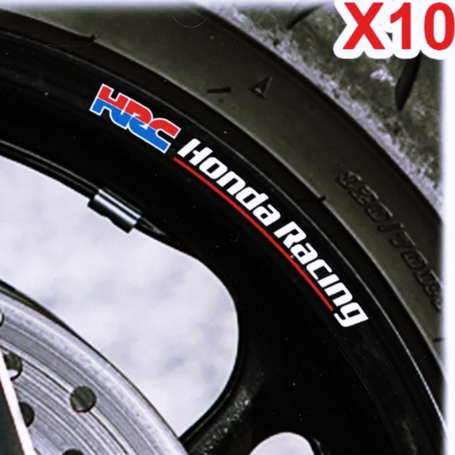 HRC Honda Racing ホイール リム ステッカー 10枚 CBR NSR VFR CRF アフリカツイン VTR NSF RTL ...