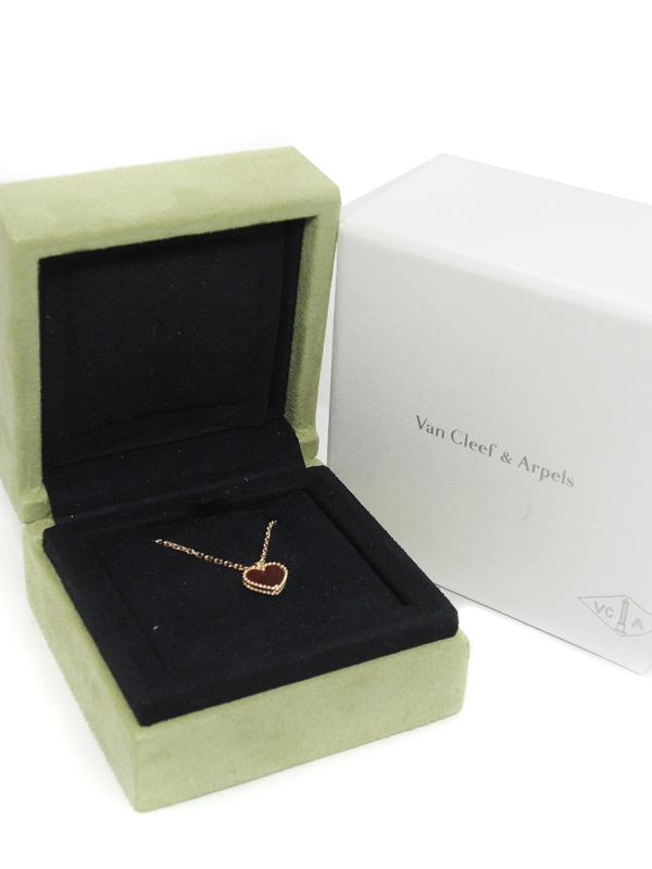 VCA ヴァンクリーフ&アーペル K18PG スウィートアルハンブラ ハート ネックレス カーネリアン 18金 箱付 VanCleef & Arpels(ヴァンクリーフ＆アーペル)｜売買された ...