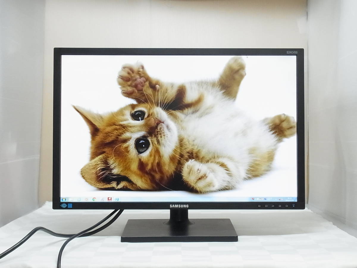 24型ワイド SAMSUNG サムスン S24C450B 液晶モニター LEDバックライト 入力端子 VGA/DVI 埼玉発送(24インチ ...