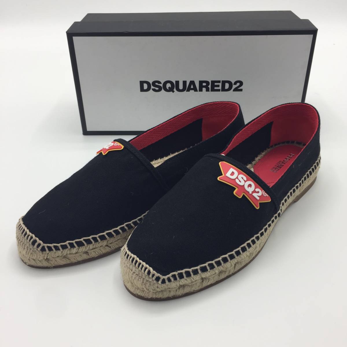 定価5.8万円 スペイン製 DSQUARED2 ロゴパッチ付き スリッポン エスパドリーユ ディースクエアード スニーカー 40サイズ ブラック 黒(26.0cm)｜売買されたオークション情報 ...