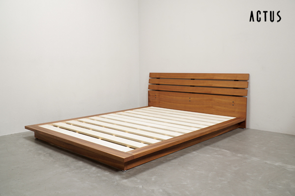 498 展示品 ACTUS アクタス FB BED LOW TYPE エフビーベッド ロータイプ ラダー ウォールナット材 ワイドダブルサイズ16万(フレームのみ)｜売買されたオークション情報 ...