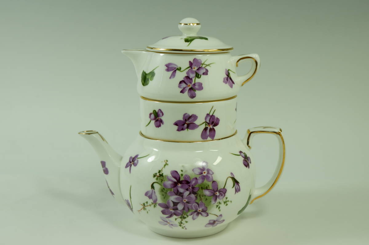 ハマースレイ ビクトリアン バイオレット スタッキングティーポット スミレ Victorian Violets Stacking Teapot ...