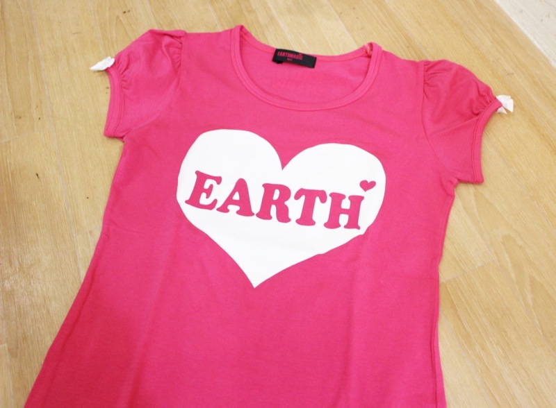977 EARTHMAGIC/アースマジック パフスリーブハートロゴプリント半袖トップス ピンク 160cm キッズ 女の子用 子供服(半袖Tシャツ)｜売買されたオークション情報、yahooの ...