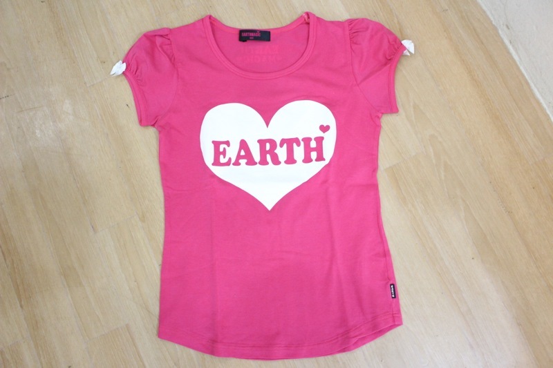 977 EARTHMAGIC/アースマジック パフスリーブハートロゴプリント半袖トップス ピンク 160cm キッズ 女の子用 子供服(半袖Tシャツ)｜売買されたオークション情報、yahooの ...