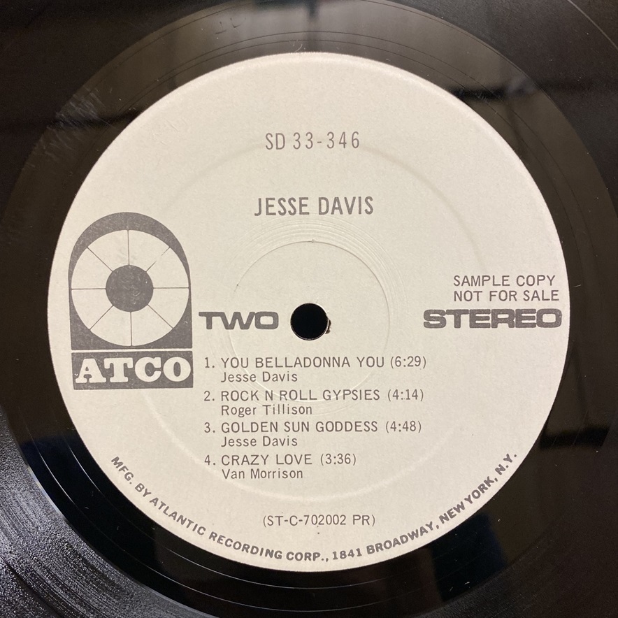 JESSE DAVIS / JESSE DAVIS LP/USオリジナル/PROMO盤/良品(J)｜売買されたオークション情報、yahooの商品情報をアーカイブ公開 - オークファン ...