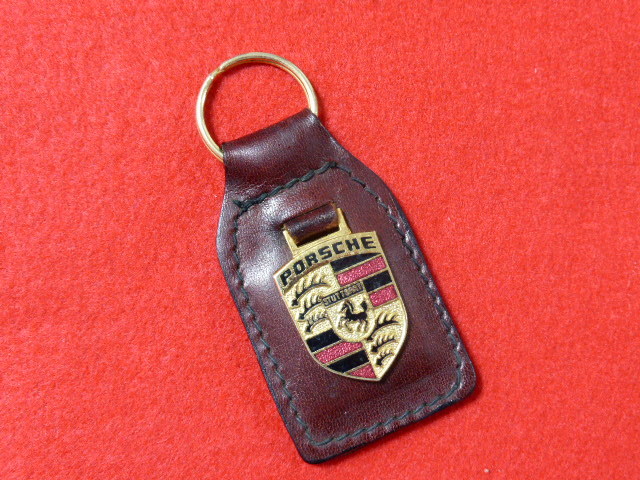 古い ポルシェ 930 レザー クレスト キーホルダー 純正品 911 993 964 930 968 944 928 Porsche カレラ ...