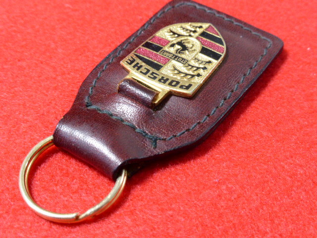 古い ポルシェ 930 レザー クレスト キーホルダー 純正品 911 993 964 930 968 944 928 Porsche カレラ ...