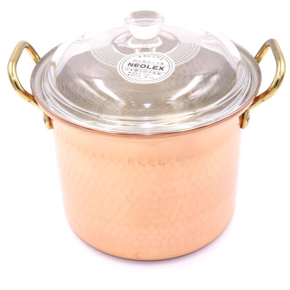 F01013 cafferia copper ware MORICO モリコ 銅鍋 3.6L 18cm 万能 煮込み鍋 銅 銅製品 ガラス蓋 ...