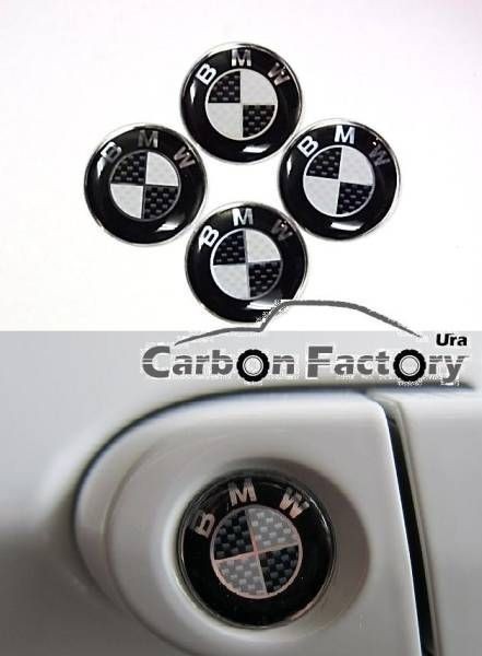 BMW黒銀カーボン調キーシリンダーカバー/スムージングカバー/E61 E63 E64 E65 E66 E87 E90 E91/E92/E93 E53 E70 E71 E89 E40 E46 ...