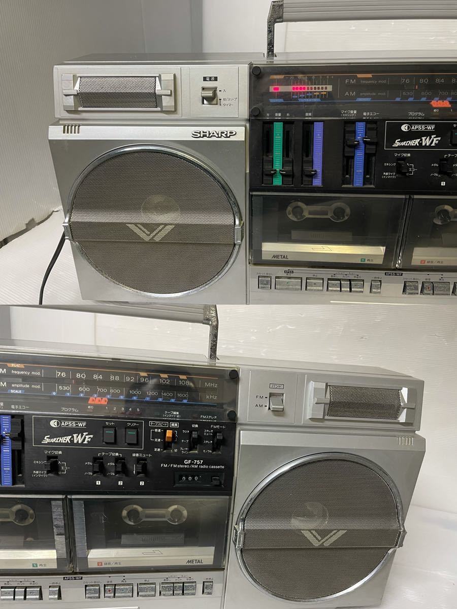 SHARP シャープ SEARCHER-WF GF-757 ラジカセ ダブルカセット APSS-WF サーチャー AM/FM 昭和レトロ 通電確認済み(ラジカセ)｜売買されたオークション情報 ...