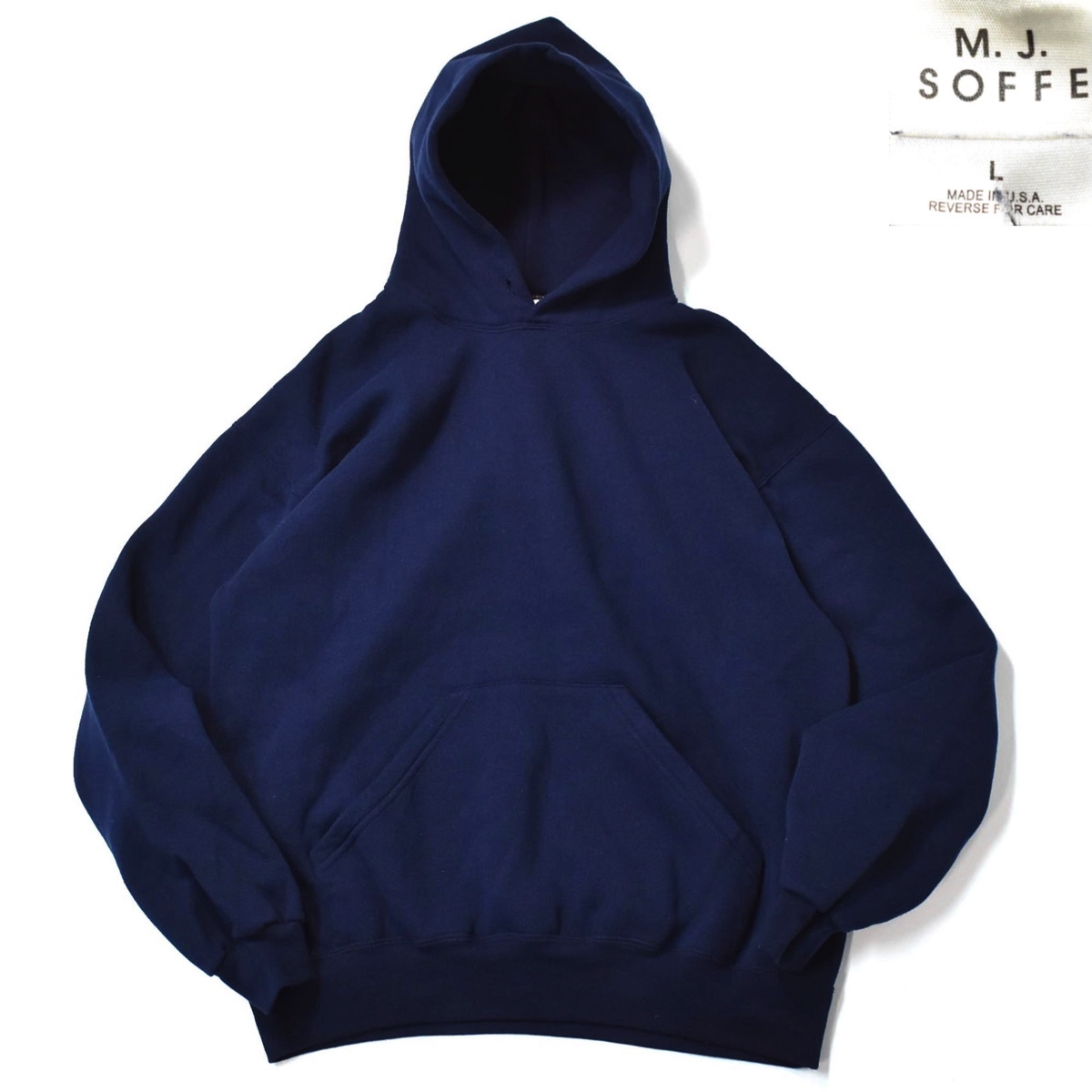 L 90s MJ SOFFE スウェット パーカ USA製 ネイビー Deadstock ソフィー トレーナー フーディー ビンテージ ...