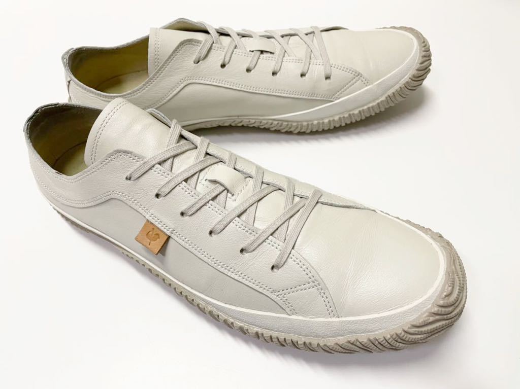 名作 SPINGLE MOVE スピングルムーブ 日本製 カンガルーレザー スニーカー SPM-110 IVORY size LL MADE ...
