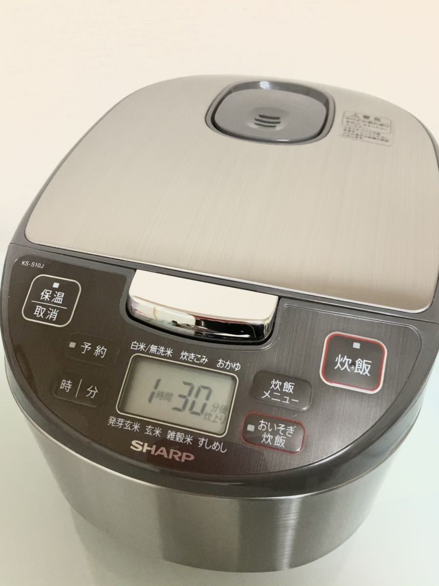 送料無料 SHARP シャープ 炊飯器 KS-S10J-S 5.5合炊き 2017年製 KS S10j 炊飯ジャー 通電確認済み 送料込み シルバー マイコン 即決 中古｜炊飯器