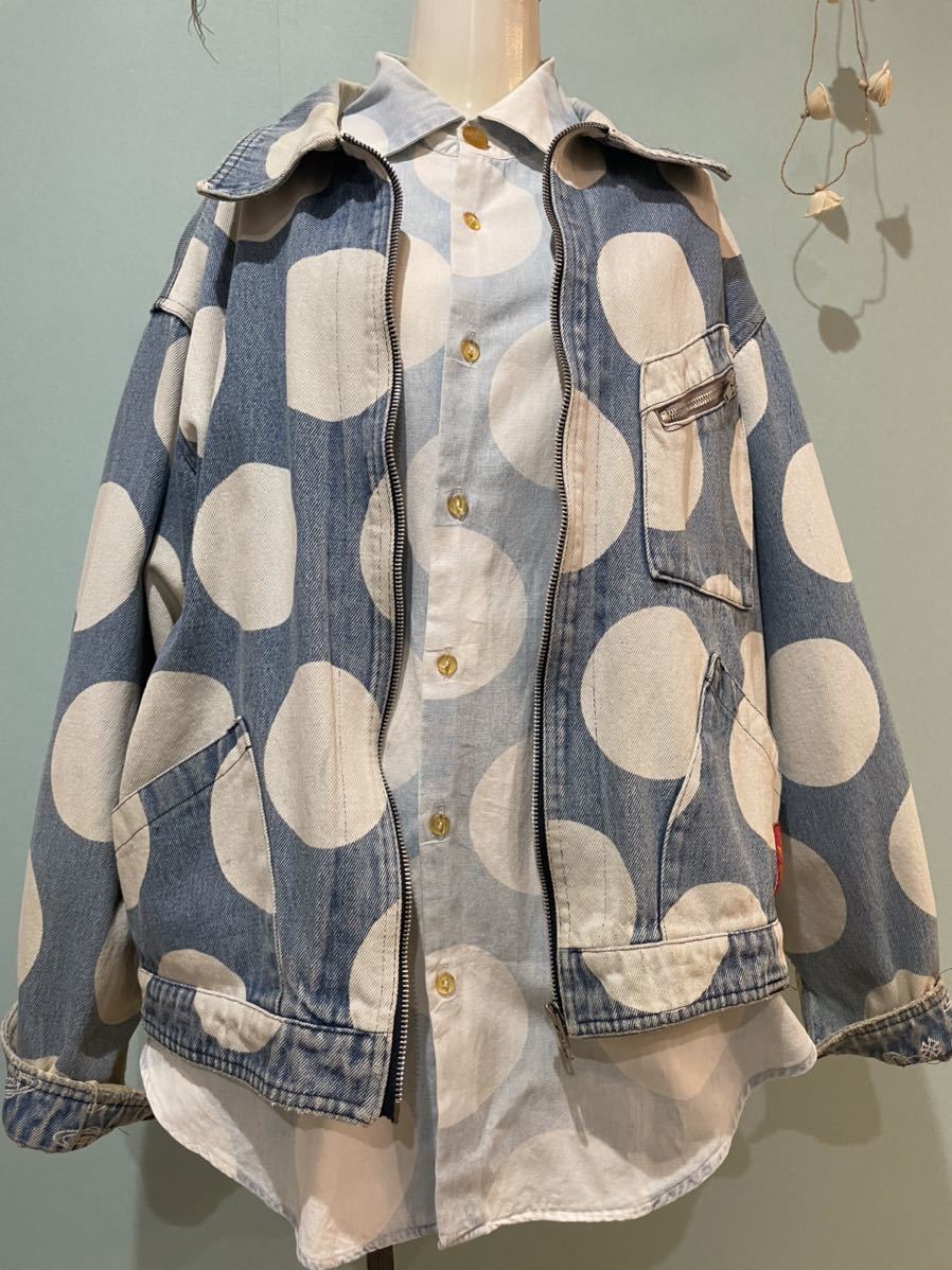 Vintage 初期赤タグ スポット柄 デニムジャケット シャンブレーシャツ Vivienne westwood 1988 90 Vintage Spot & orb(ジャンパー、ブルゾン ...