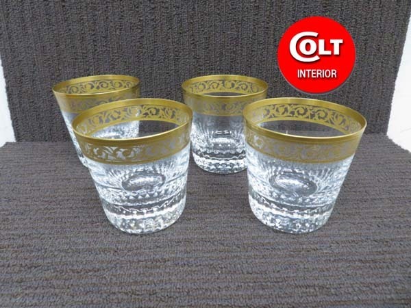 gx86 Saint Louis サンルイ シスル 金彩 ロックグラス 4客セット クリスタル フランス(クリスタルガラス)｜売買された ...