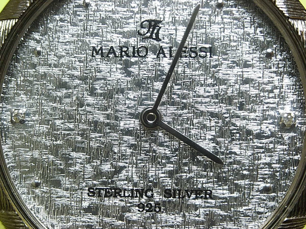 銀無垢 81.4g MARIO ALESSI マリオ アレッシー MM-262 STERLING SILVER 925 メンズ クォーツ時計 ...