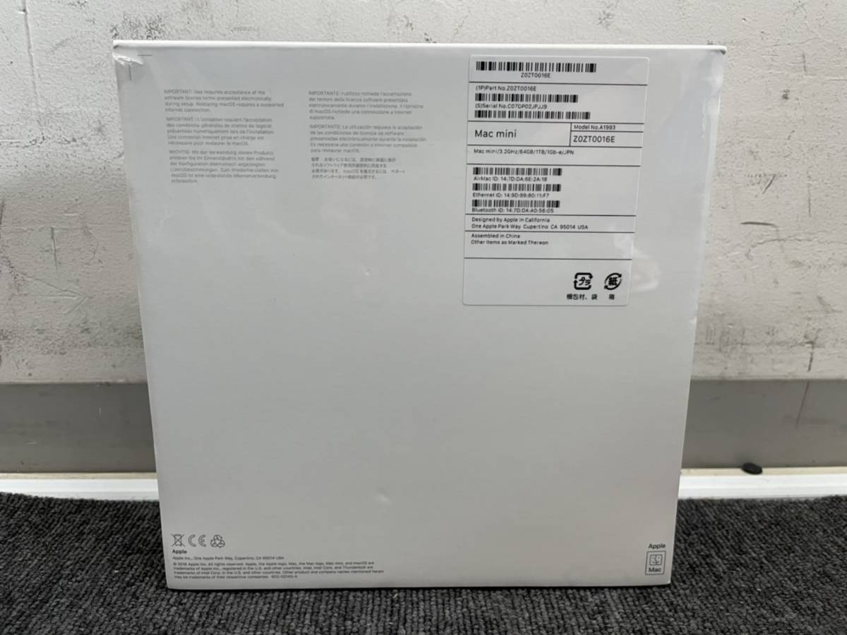 アップル/Apple Macmini A1993 3.2GHz 64GB 1TB 1Gb-e 71130(Mac mini)｜売買された ...